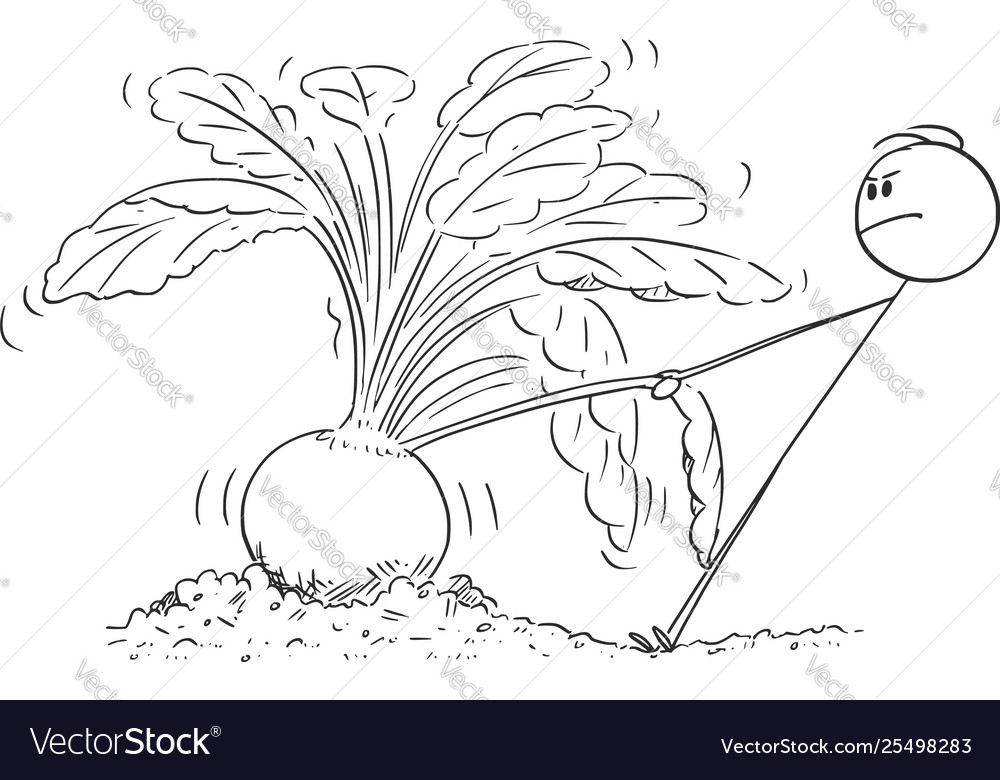 Cartoon Gardener Or Farmer Trying To Pull Out Vector Image cartoon-gardener-or-farmer-trying-to-pull-out-vector-image