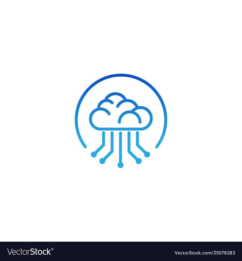 Cloud tech logo design template Royalty Free Vector Image