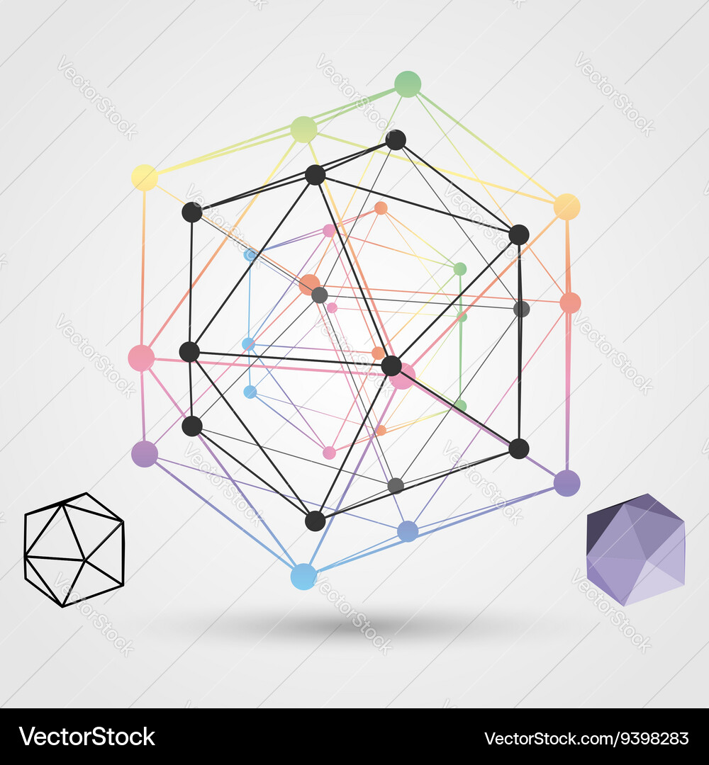 Colorful frame of the polygon on a light Vector Image