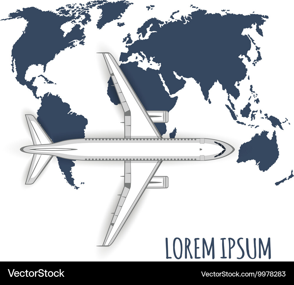 Commercial flights in airplanes Royalty Free Vector Image