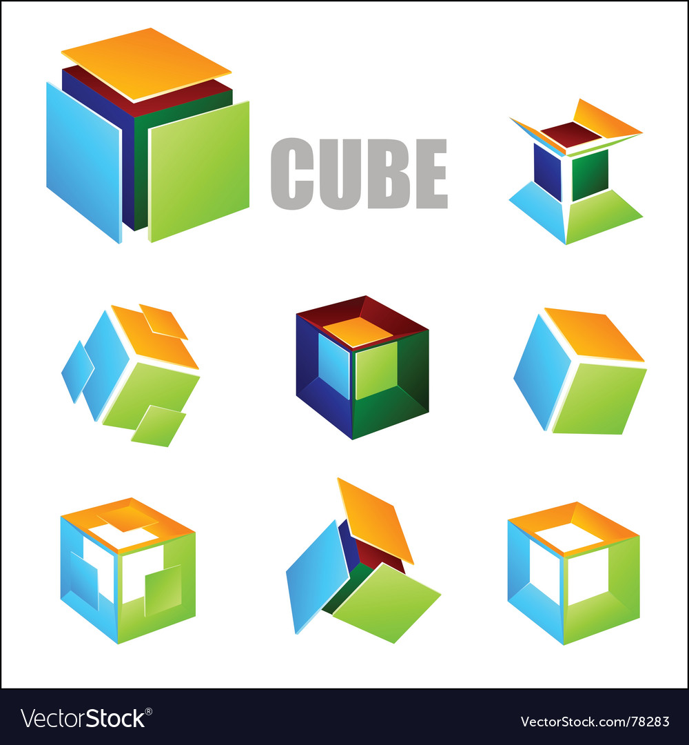 Cube elements Royalty Free Vector Image - VectorStock