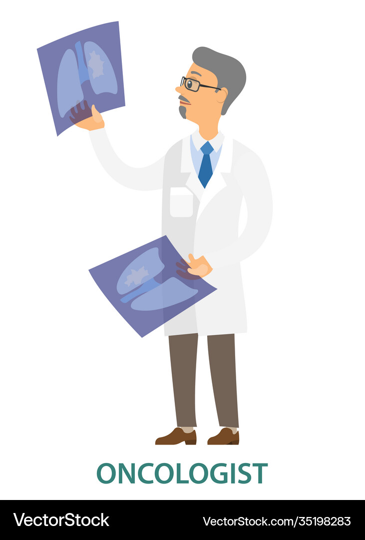 Doctor examining a lung radiography Royalty Free Vector