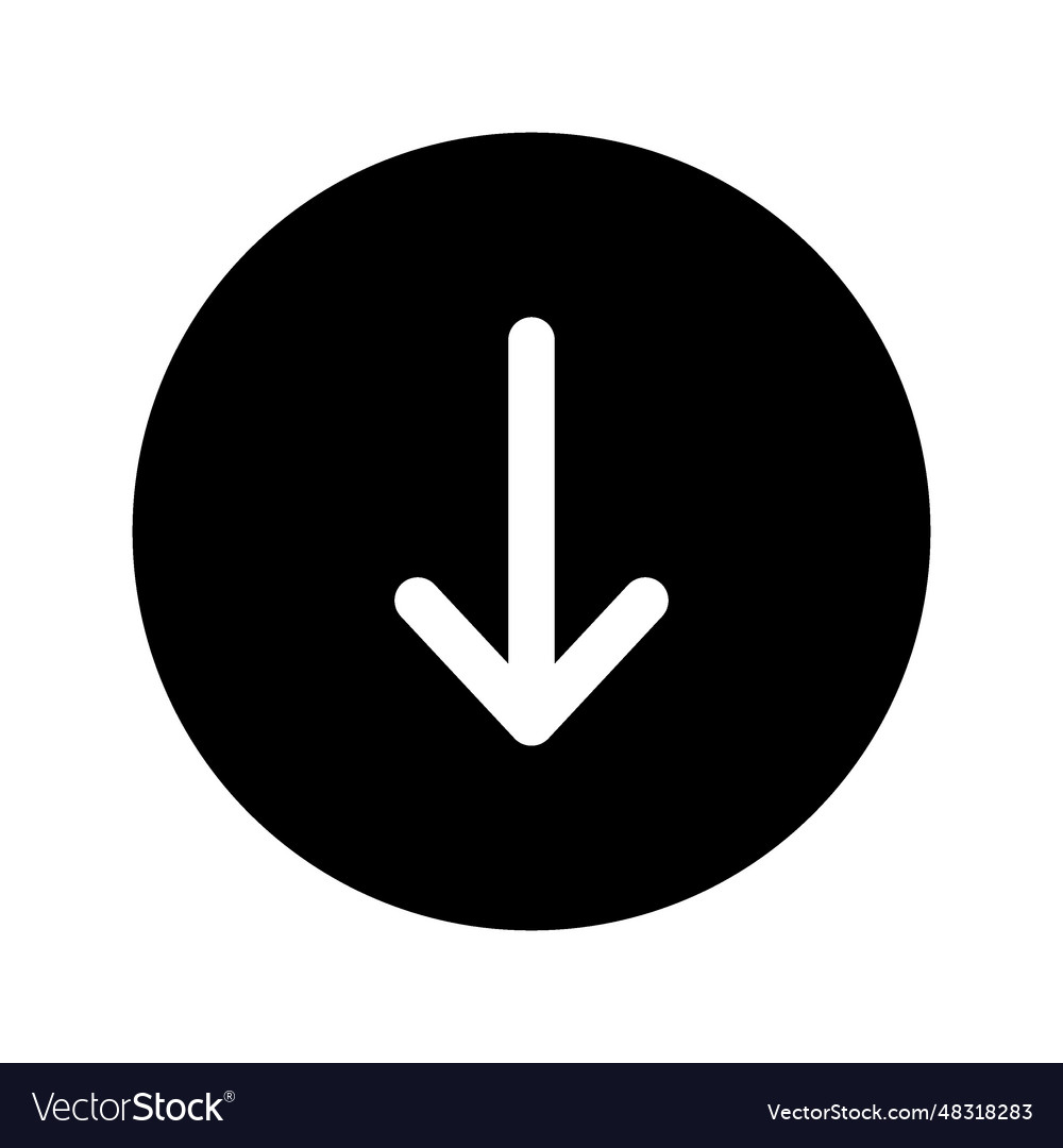 Down icon Royalty Free Vector Image - VectorStock