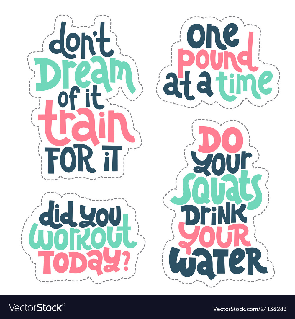 Fitness motivational quotes Royalty Free Vector Image