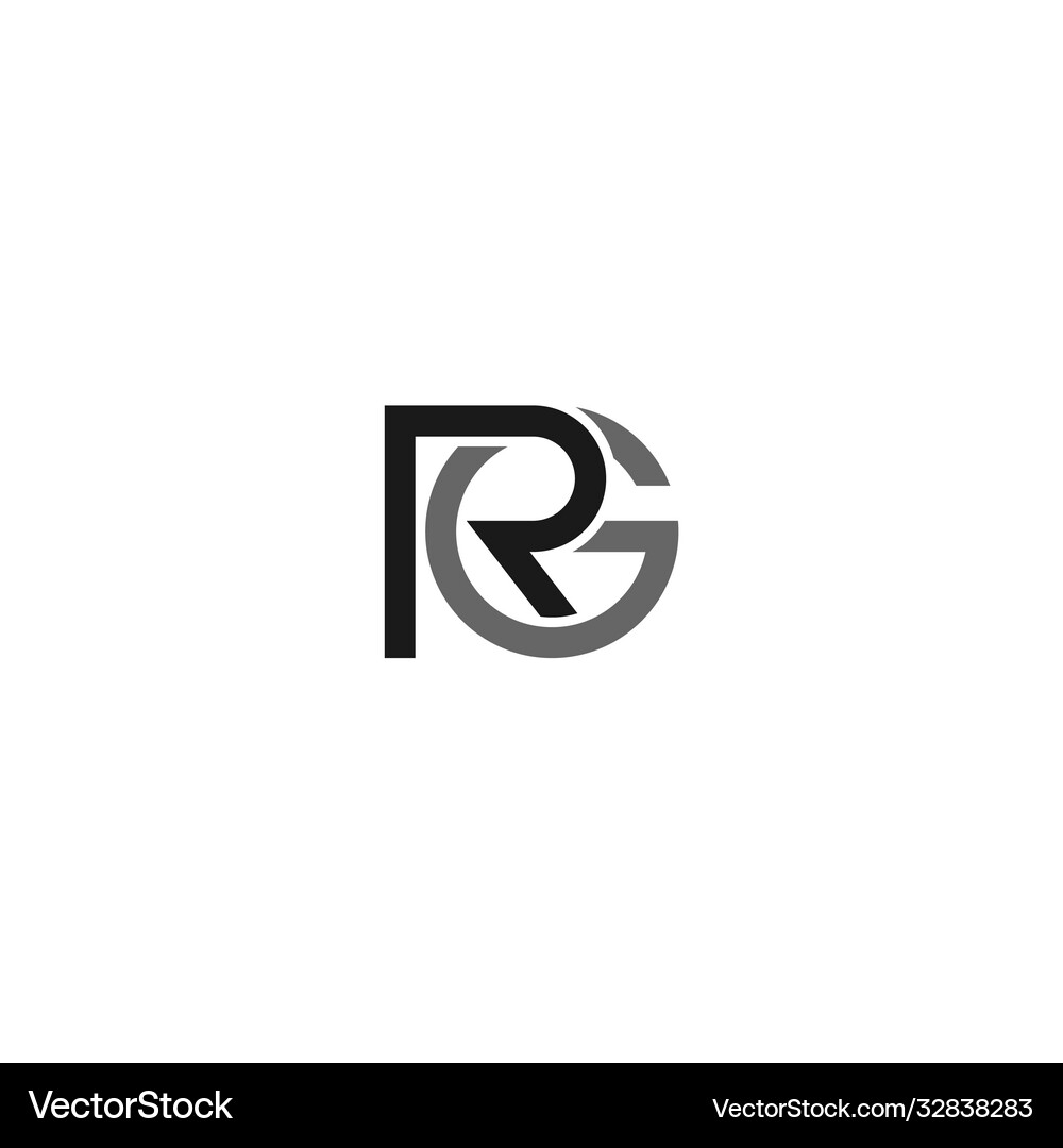 Gr or rg letter designs with different colors Vector Image