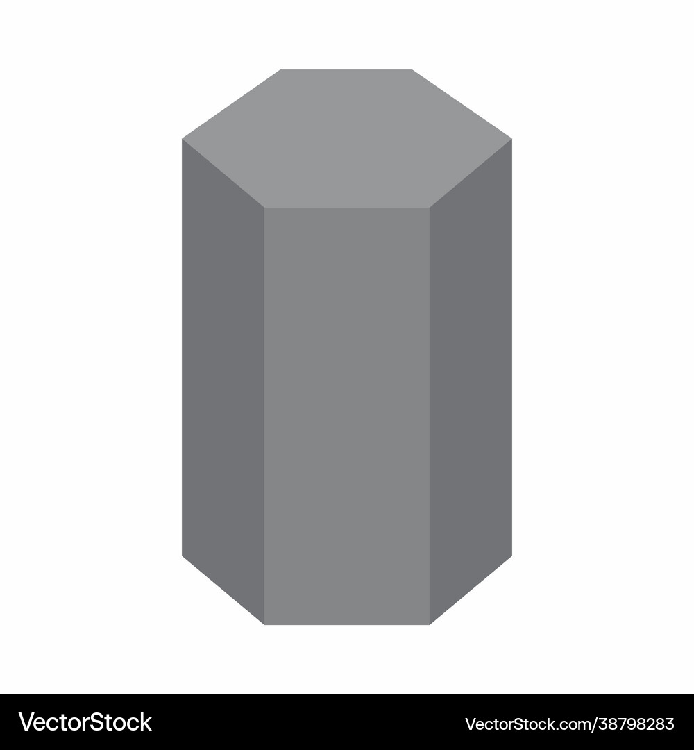 Hexagonal prism Royalty Free Vector Image - VectorStock