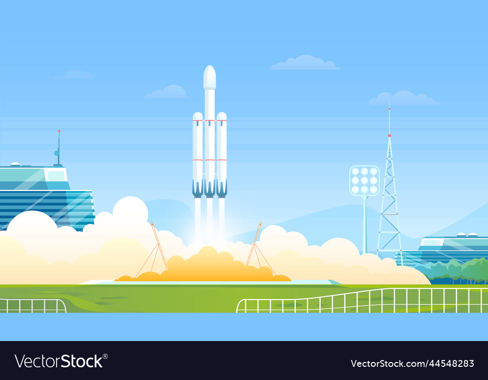 Launch rocket research shuttle heavy rocket Vector Image
