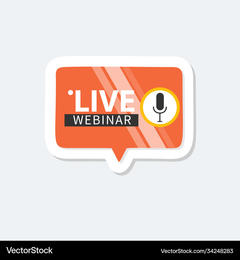 Live webinar text balloons Royalty Free Vector Image