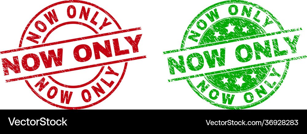 Now only round badges with grunged texture Vector Image