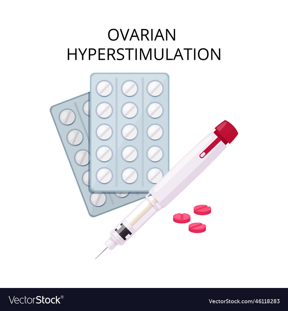 Ovarian hyperstimulation flat composition Vector Image