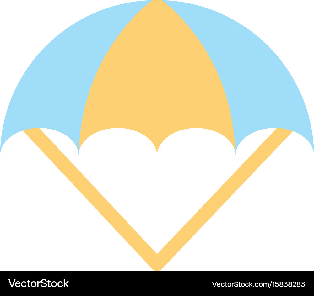 Parachute open isolated icon Royalty Free Vector Image