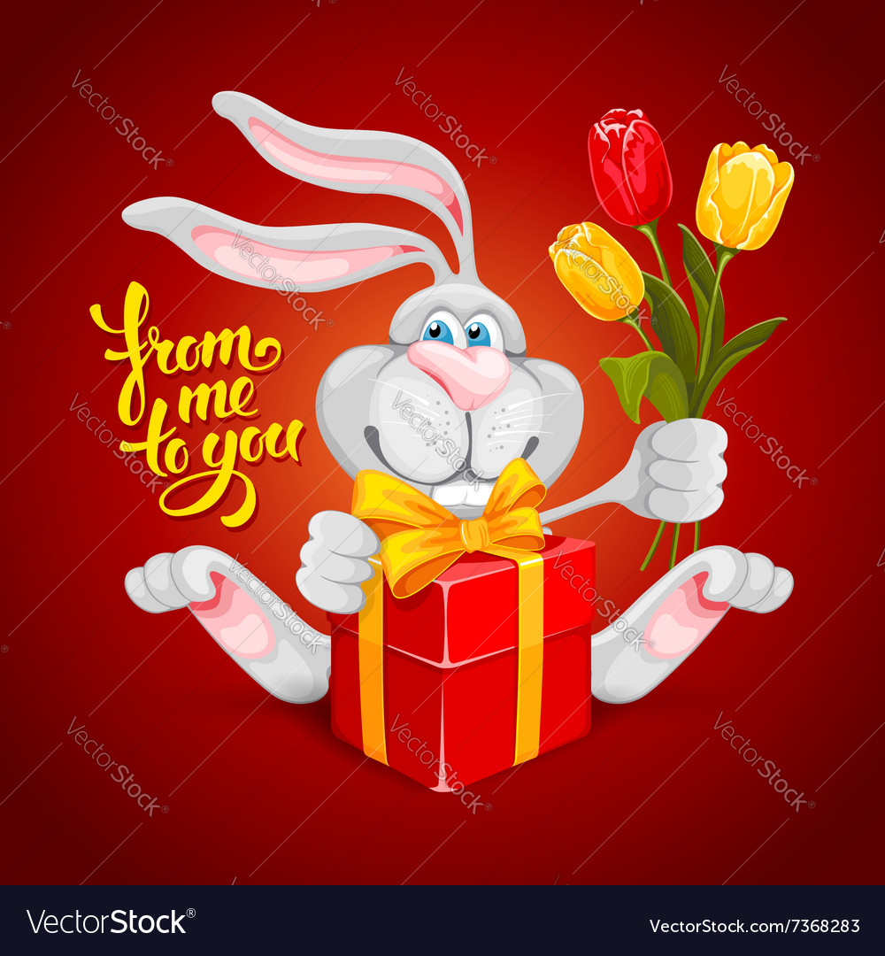 Rabbit valentin Royalty Free Vector Image - VectorStock