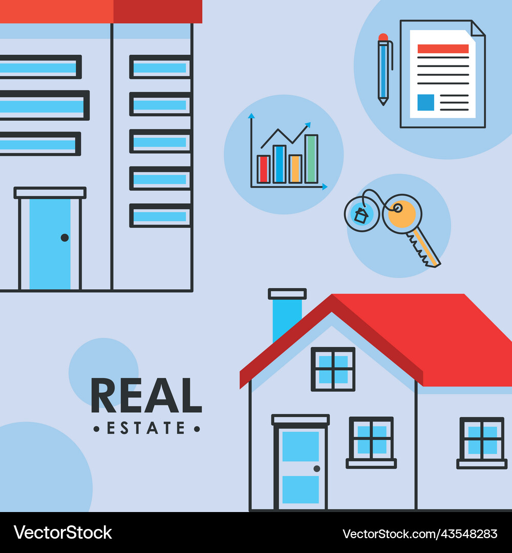 Real estate lettering poster Royalty Free Vector Image