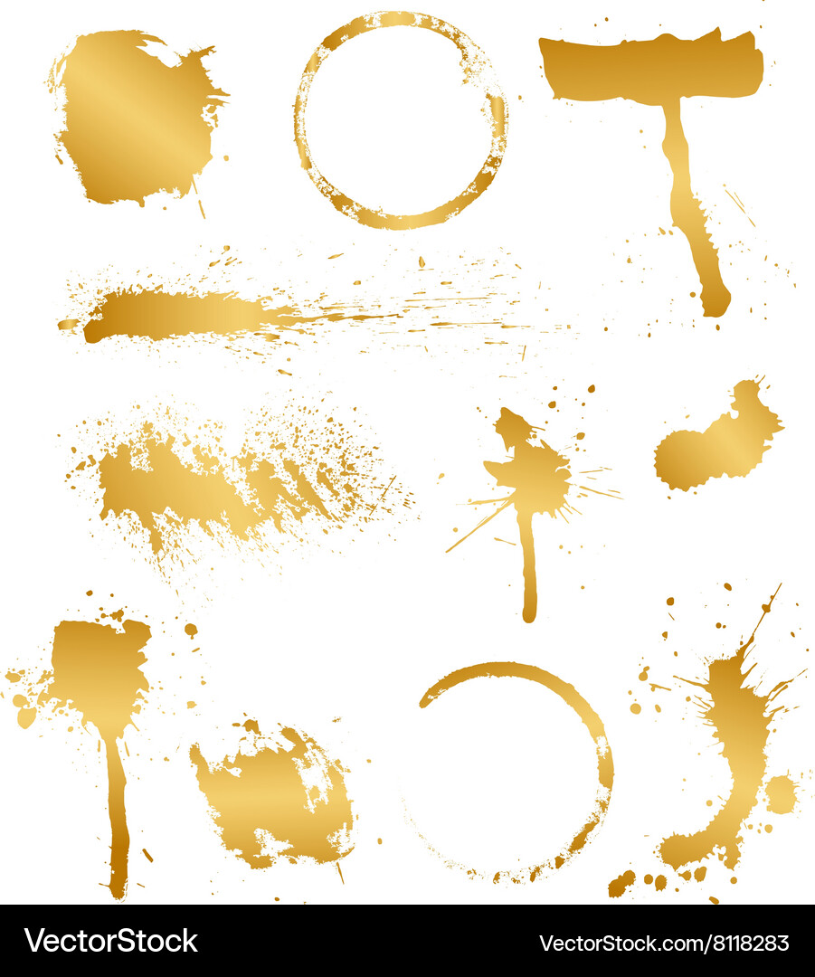 Set of golden blots Royalty Free Vector Image - VectorStock