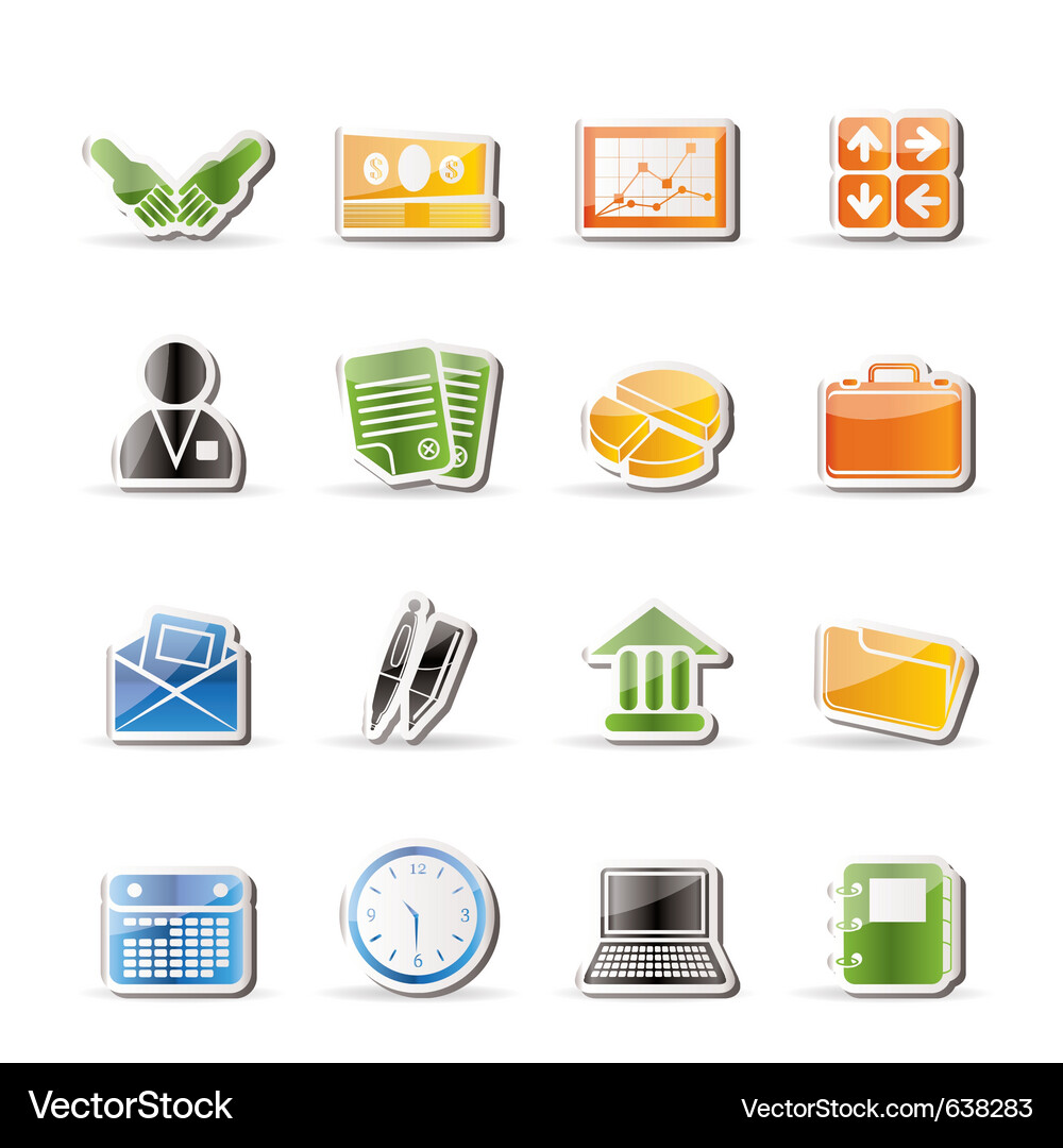 Simple business and office icons Royalty Free Vector Image