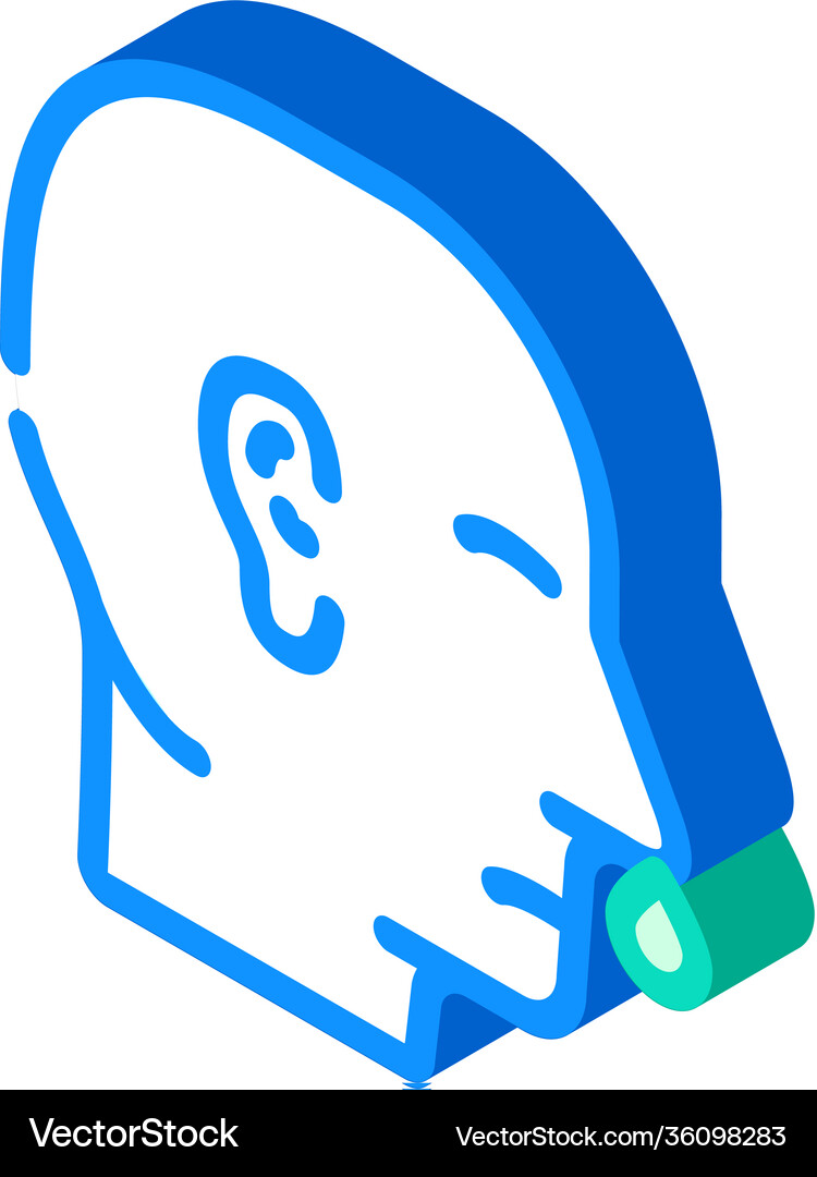 Snot nose isometric icon color Royalty Free Vector Image