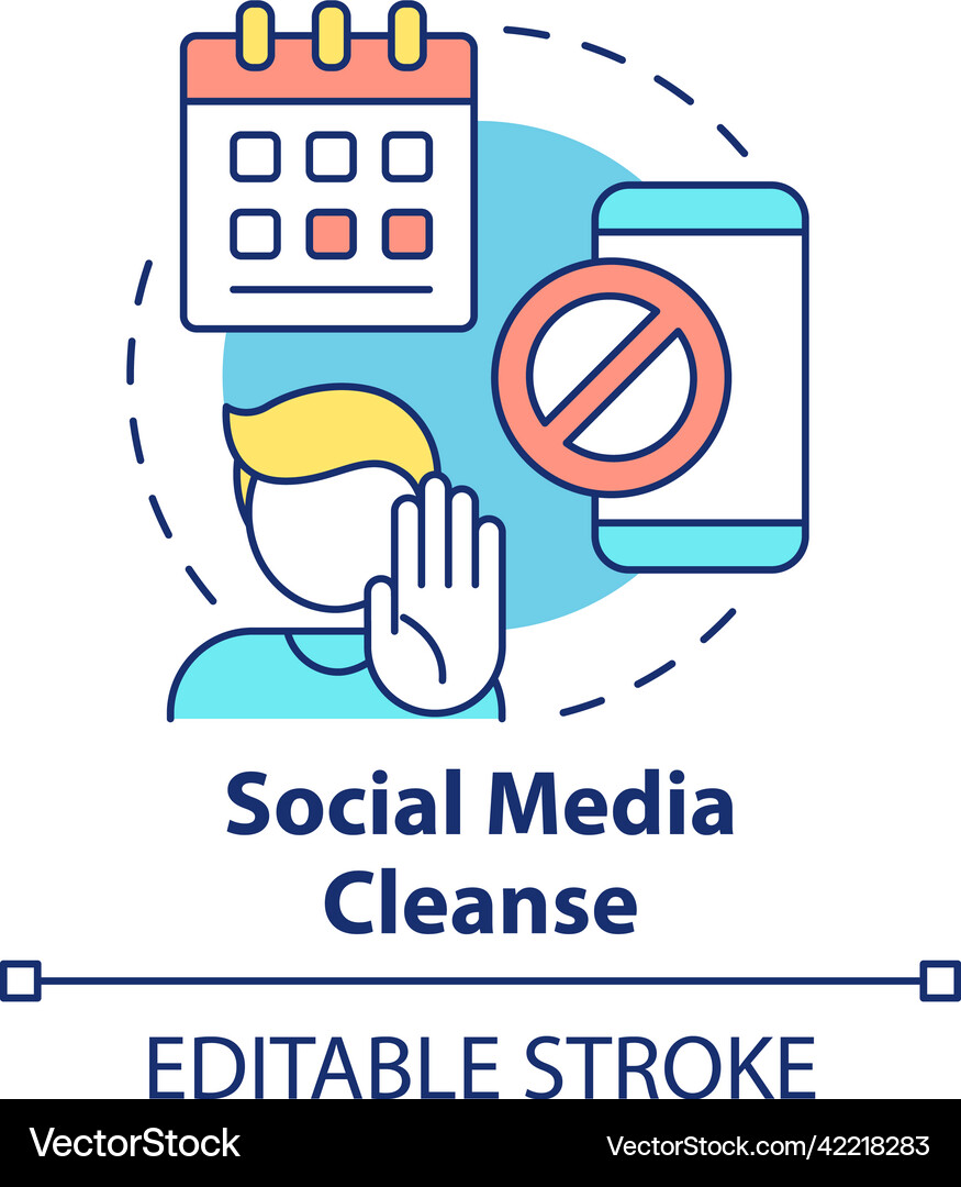 Social media cleanse concept icon Royalty Free Vector Image