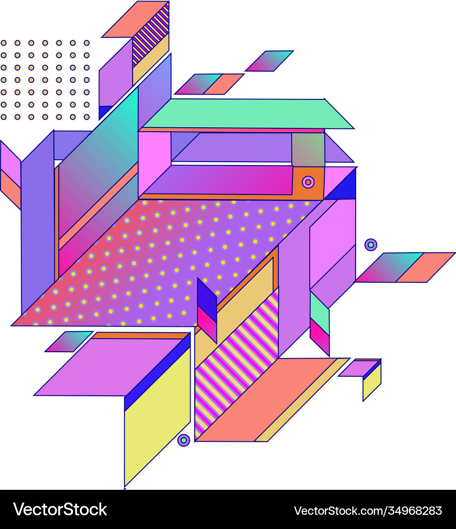 Triangle geometric 3d forms modern info banner Vector Image