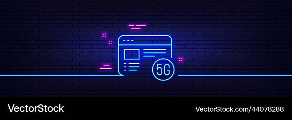 5g internet line icon wifi web browser sign neon Vector Image