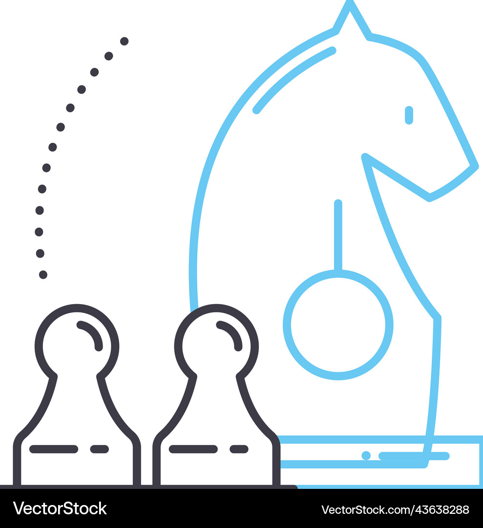 Chess strategy line icon outline symbol Royalty Free Vector