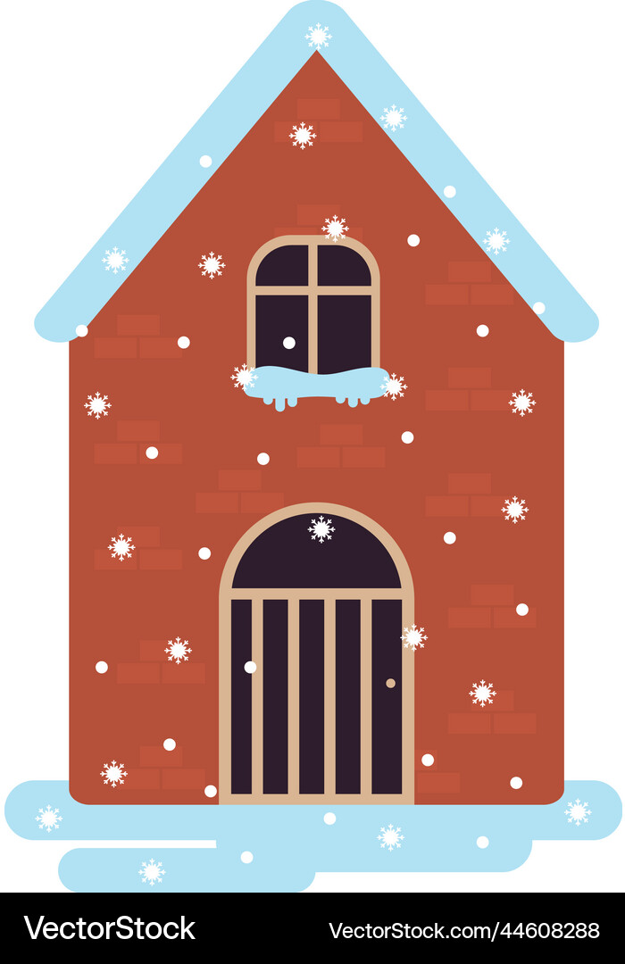 Christmas winter cozy house Royalty Free Vector Image