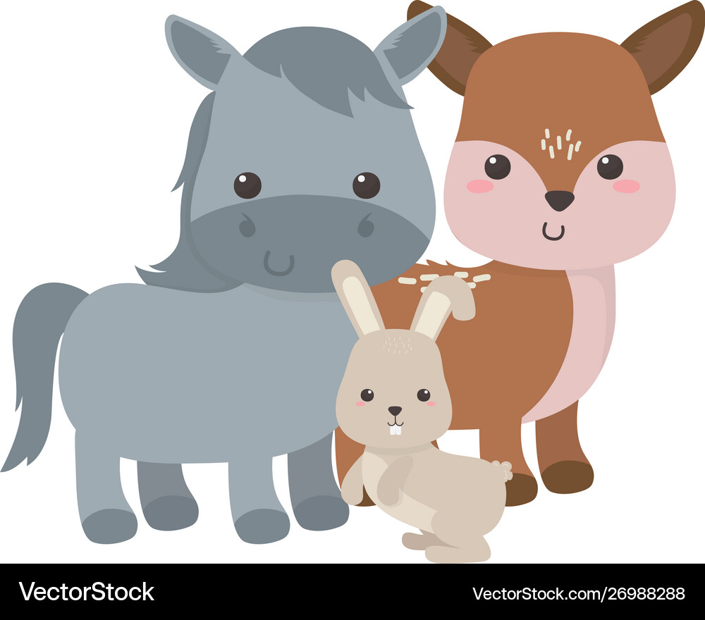 Donkey rabbit and deer cartoon design Royalty Free Vector