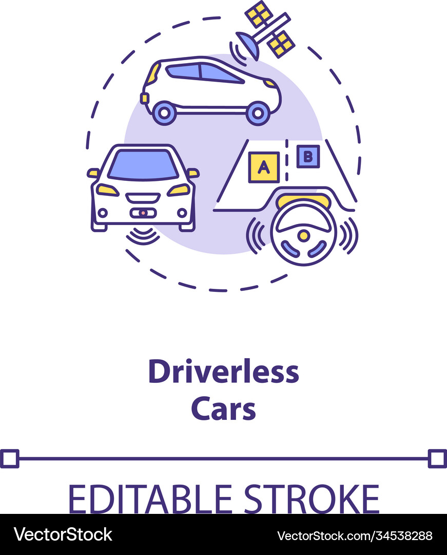 Driverless cars concept icon Royalty Free Vector Image