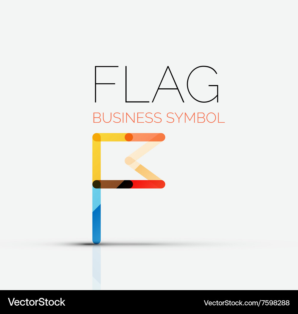 Logo flag abstract linear geometric business icon Vector Image
