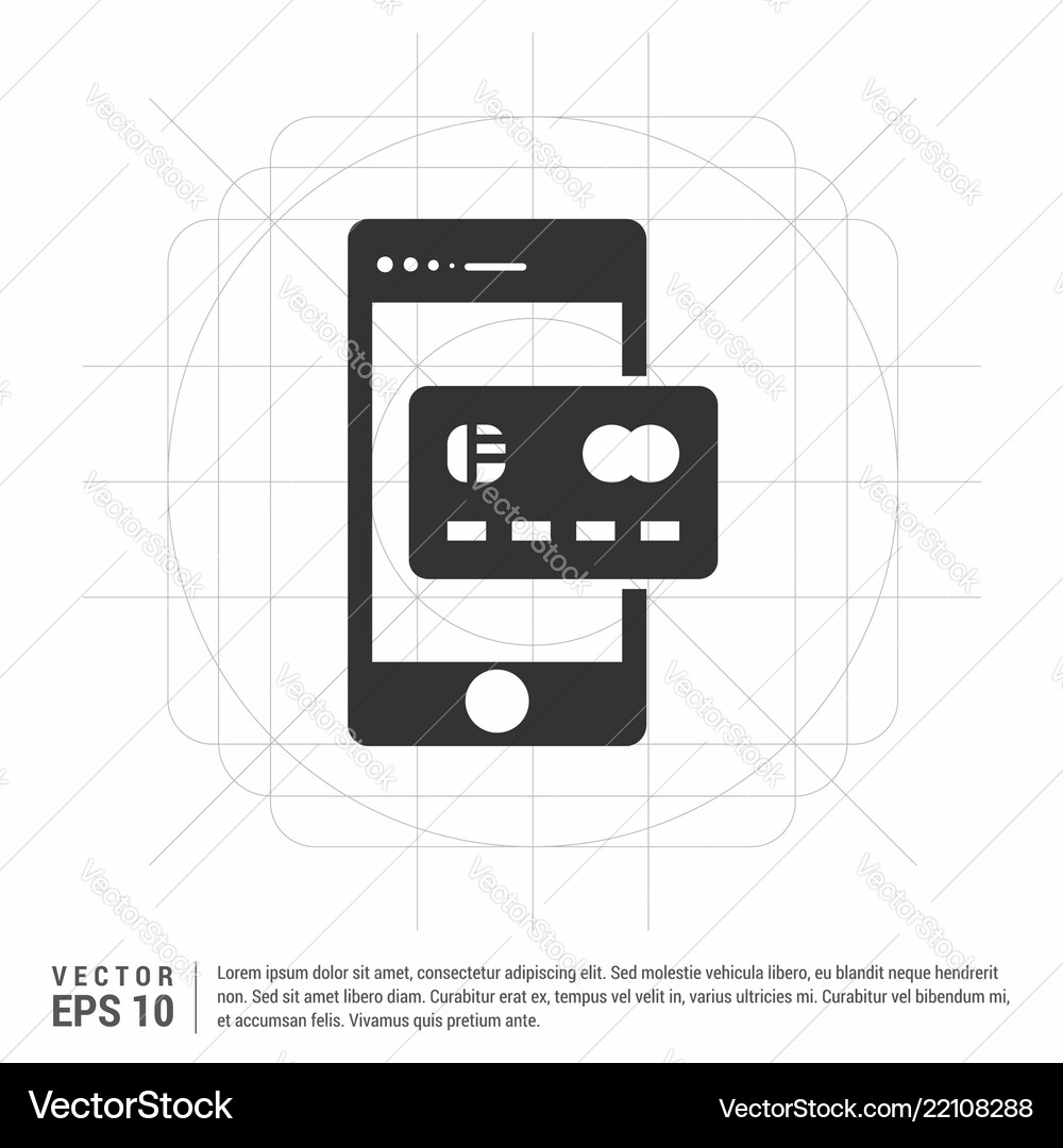 Mobile and credit card icon Royalty Free Vector Image