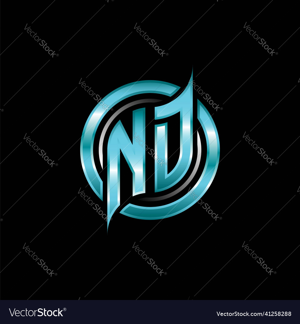 Nd initial monogram logo circle rounded Royalty Free Vector