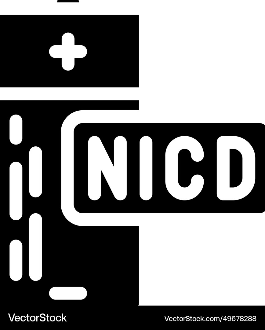 Nickel cadmium battery glyph icon Royalty Free Vector Image