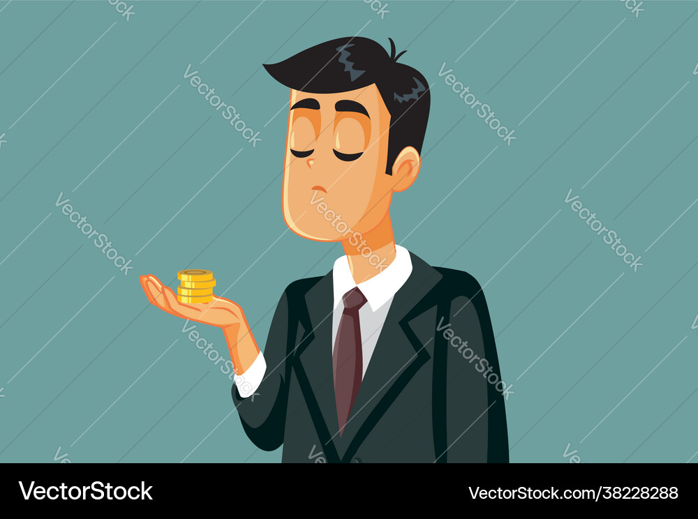 Office worker upset about payment cut salary Vector Image