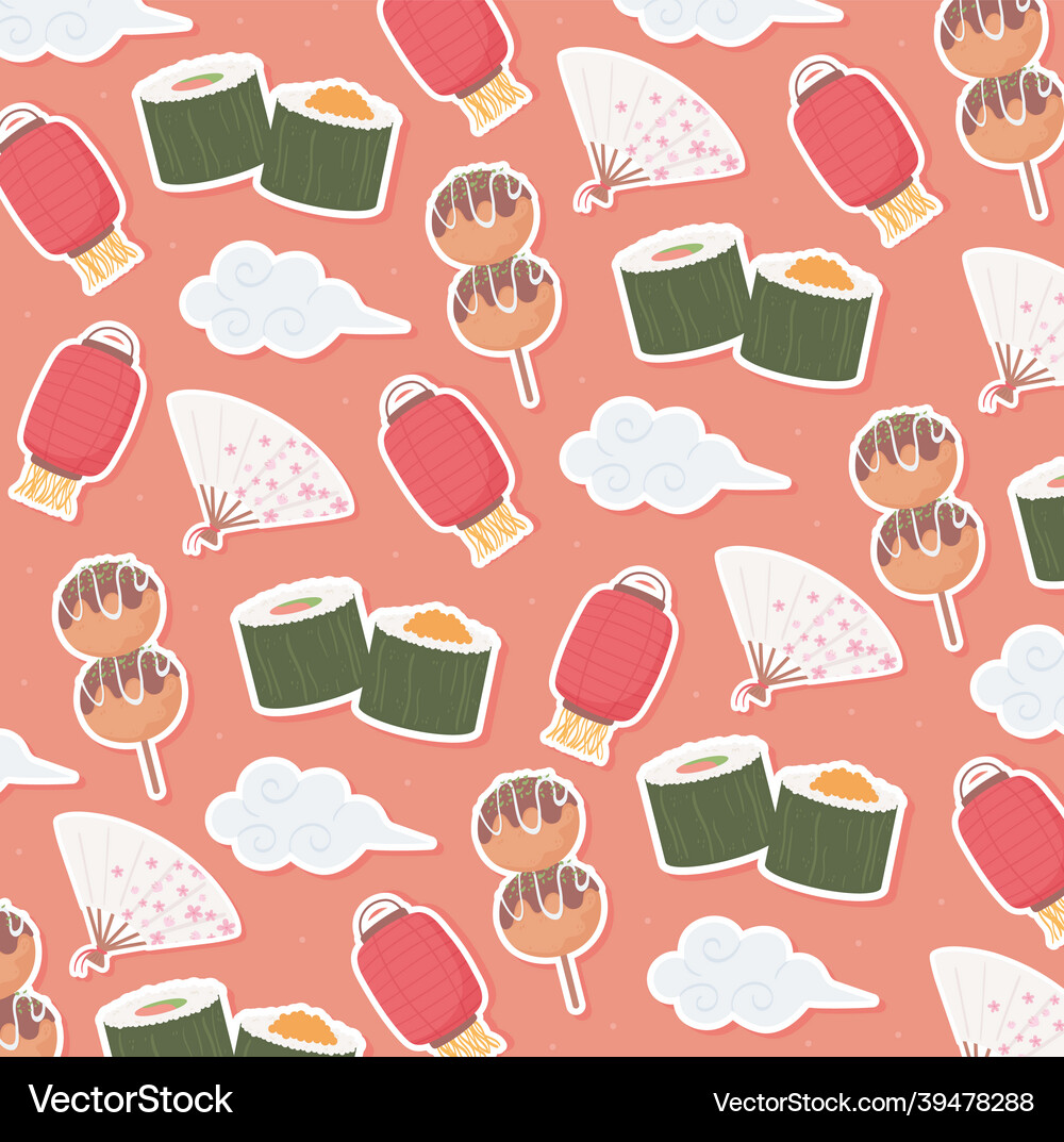 Pattern of japan food Royalty Free Vector Image