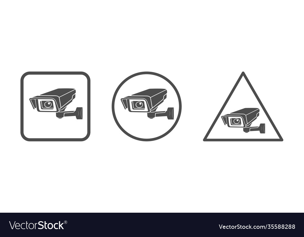 Set icons video surveillance camcorder Royalty Free Vector