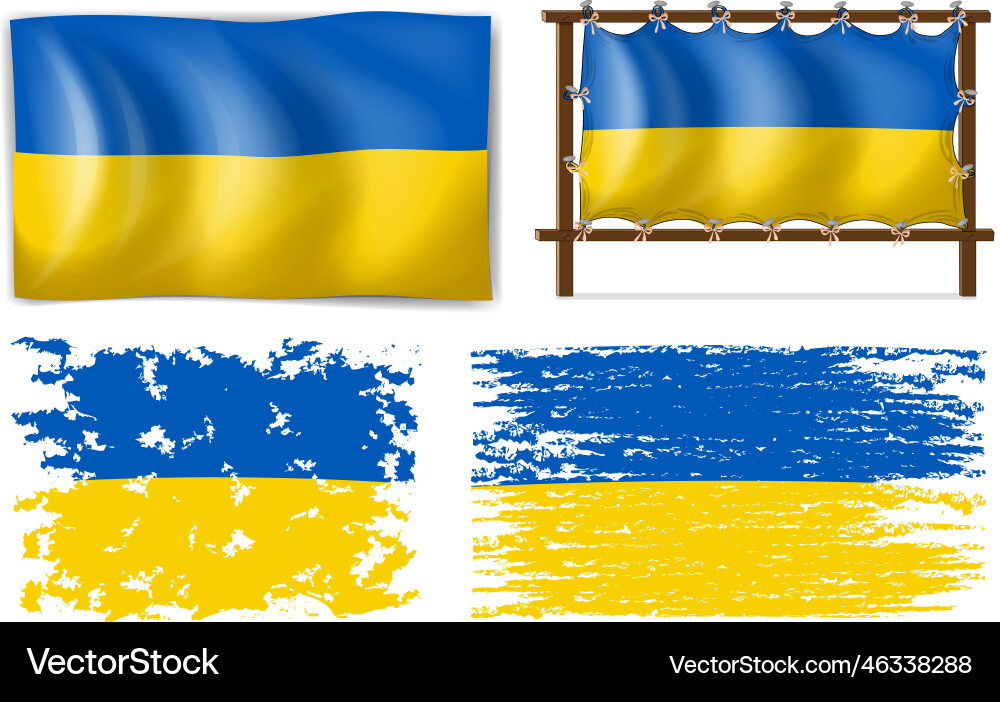 Set of ukraine flag Royalty Free Vector Image - VectorStock