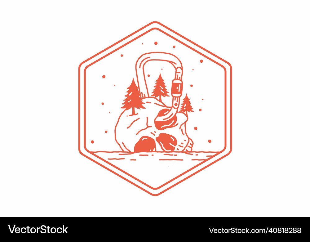 Skull head hanging on carabiner Royalty Free Vector Image