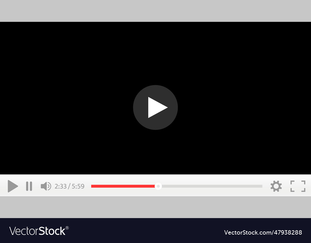 Video player interface play button play Royalty Free Vector