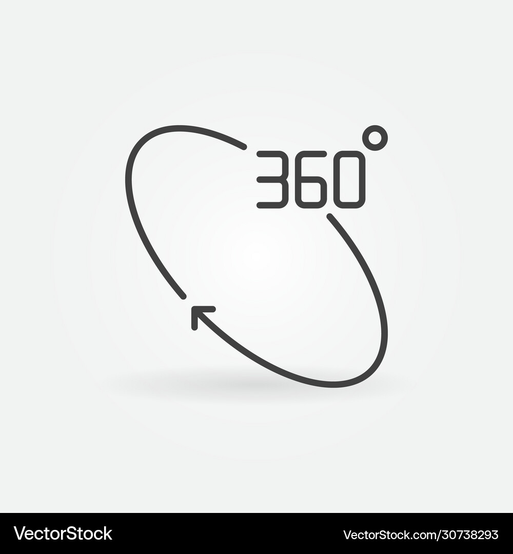 360 degree rotation outline concept icon Vector Image