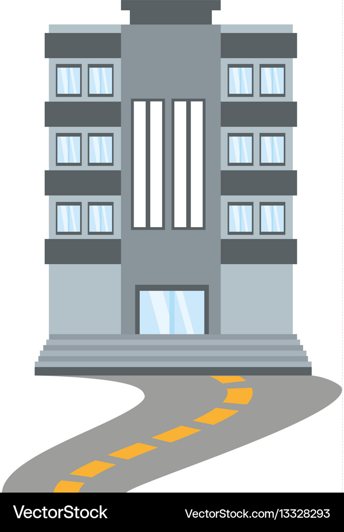 Building living place road Royalty Free Vector Image