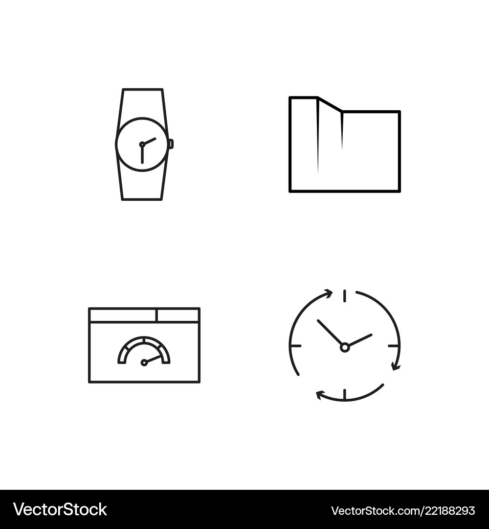 Business simple outlined icons set Royalty Free Vector Image