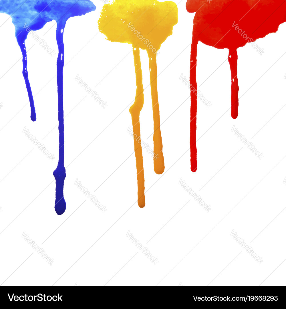 Drops of paint flowing Royalty Free Vector Image