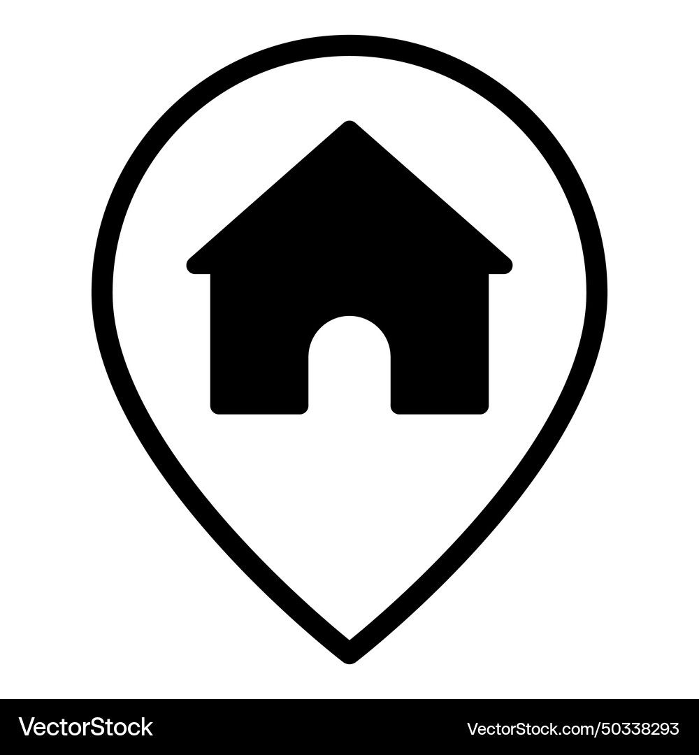 Home location map pin flat icon isolated on white Vector Image