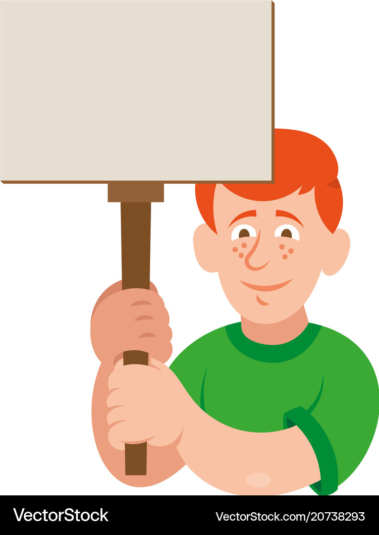 Protest man Royalty Free Vector Image - VectorStock