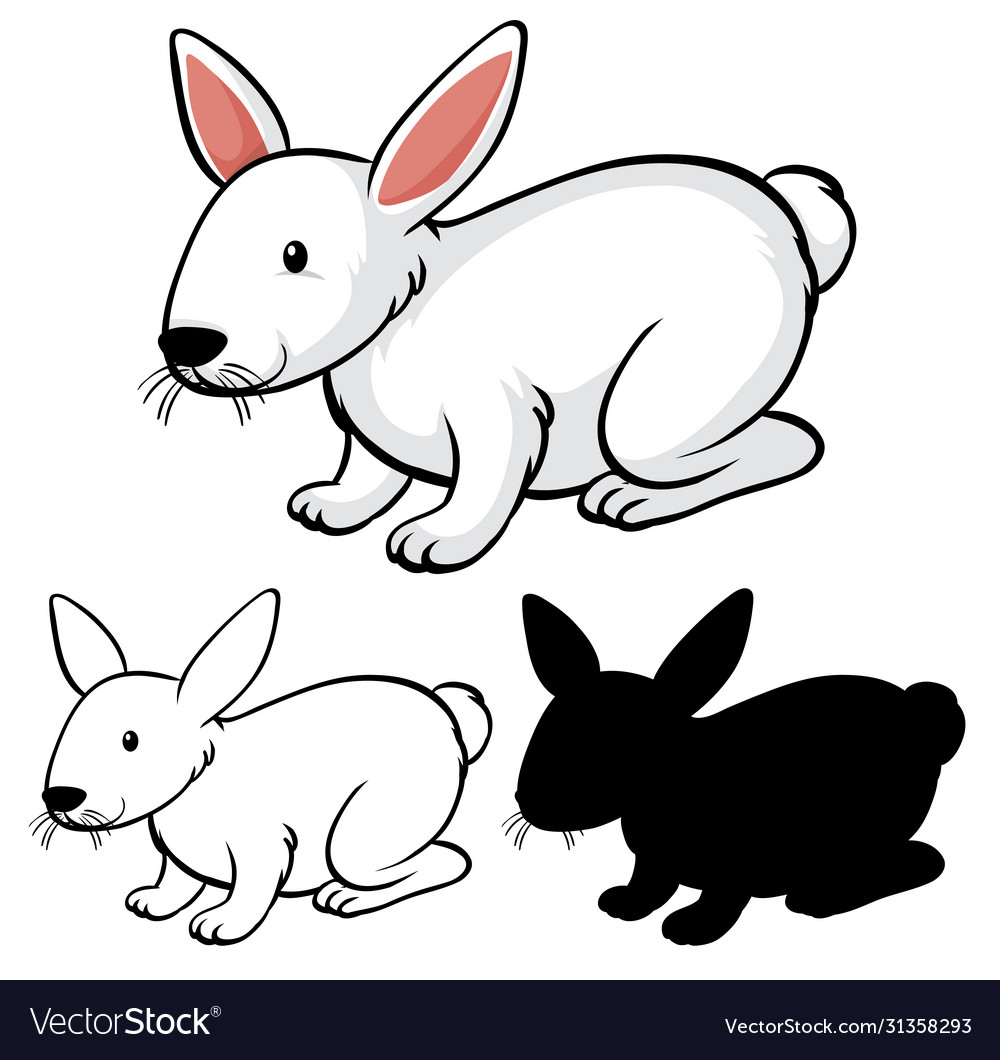 Set rabbit cartoon Royalty Free Vector Image - VectorStock