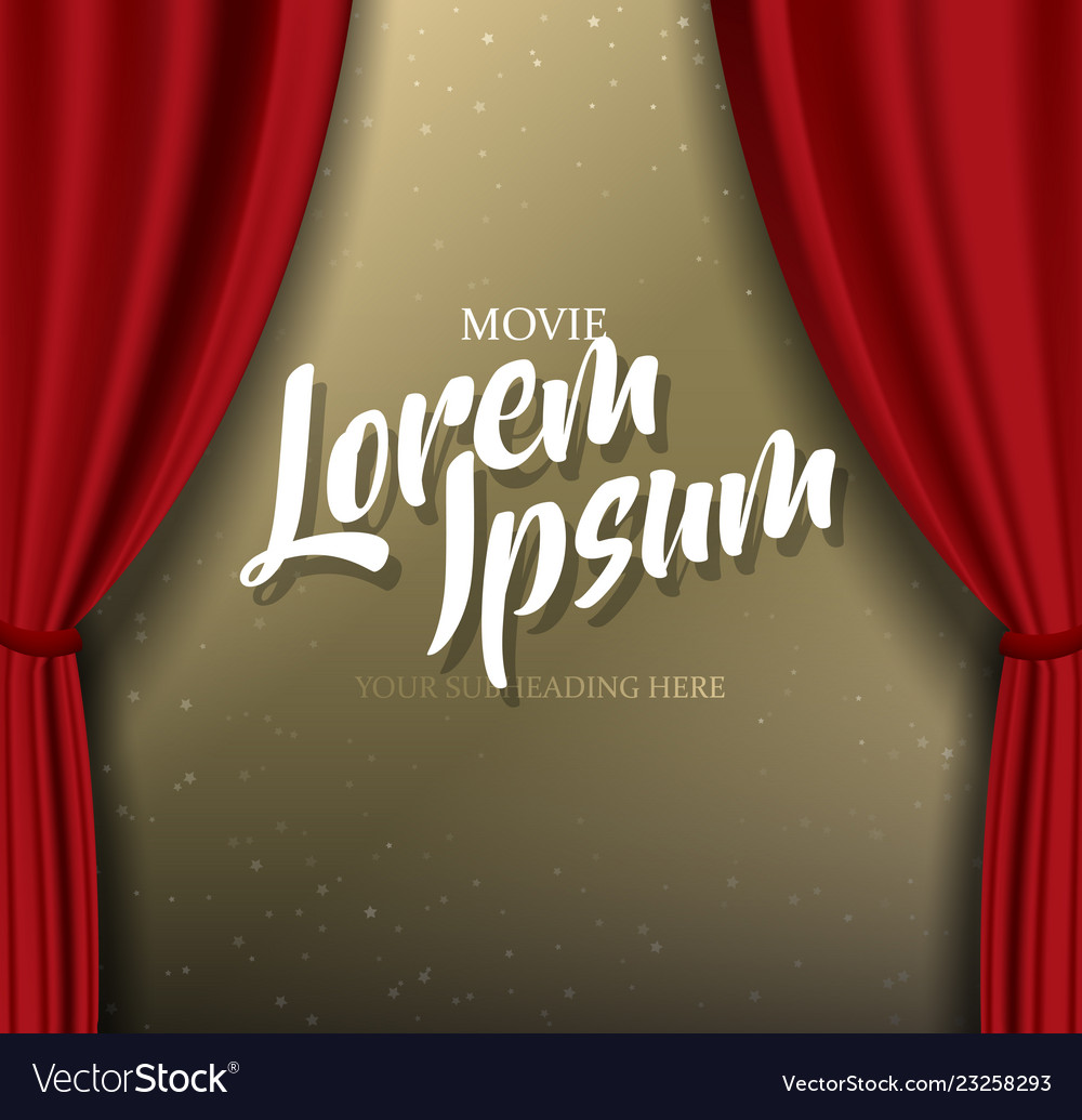Teather stage with red heavy curtain golden Vector Image