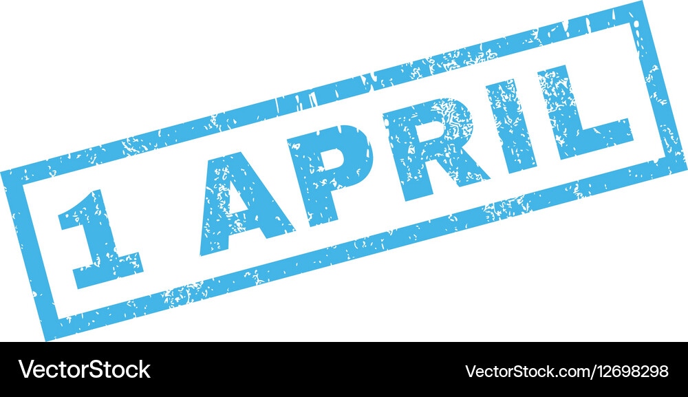 1 april rubber stamp Royalty Free Vector Image
