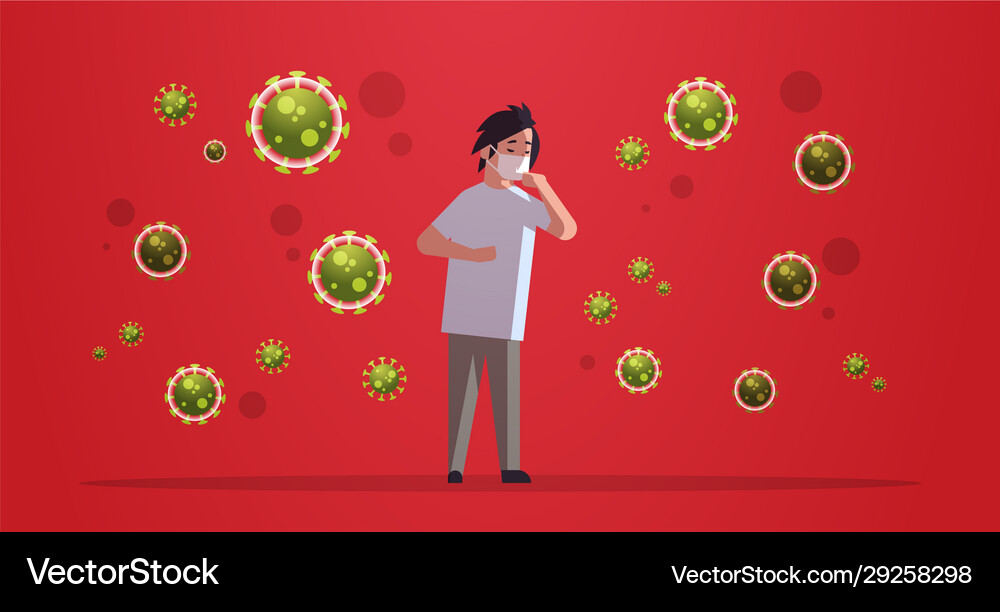 Chinese man wearing protective mask to prevent Vector Image