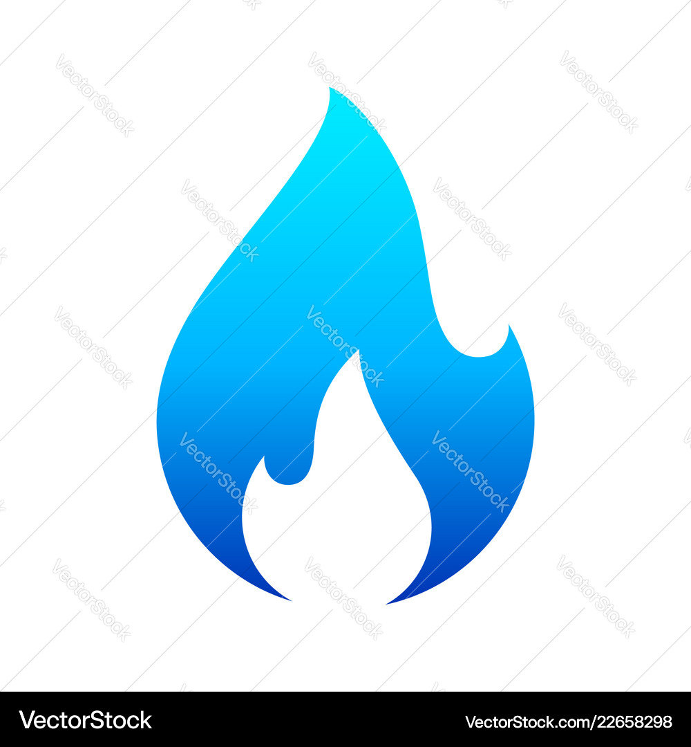 Fire flames new blue icon for you Royalty Free Vector Image