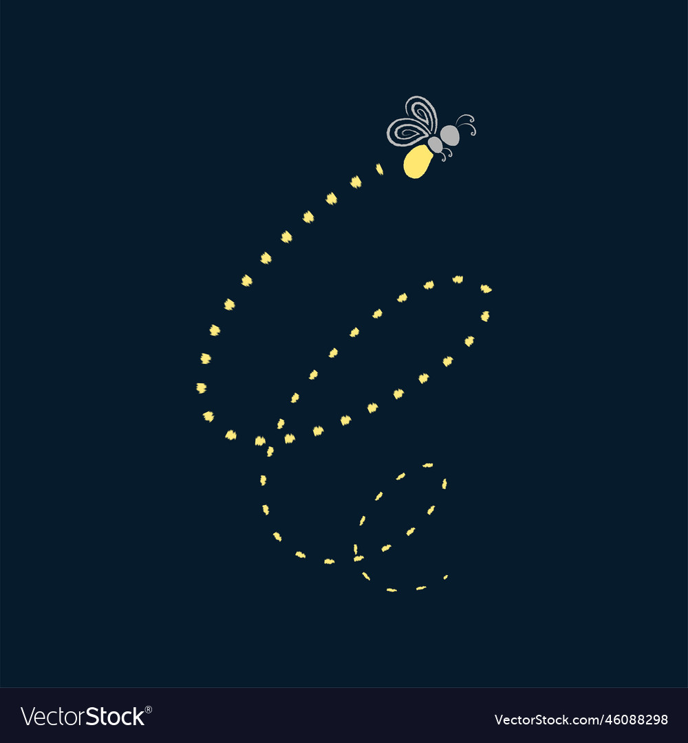 Firefly flying with trail clipart fireflies Vector Image
