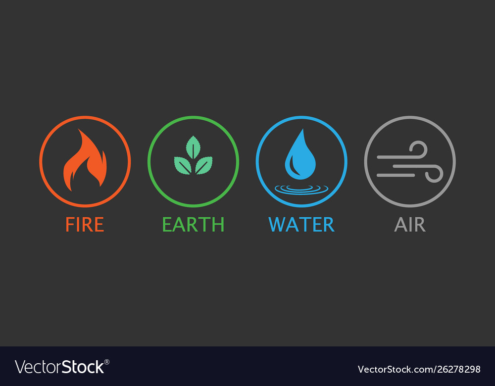 Four elements symbol flat Royalty Free Vector Image